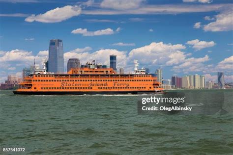 Lower Manhattan Skyline From Staten Island Ferry Photos And Premium