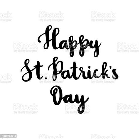 비문 성 패트릭의 날 흰색 배경에 잉크의 손으로 그리기 인사말 카드 머그컵 브로셔 포스터 라벨 스티커 등에 사용할 수 있습니다