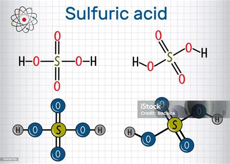 황산 분자 그것은 강한 무기물 산입니다 구조 화학 공식 및 분자 모델입니다 종이 한 장에 황산에 대한 스톡 벡터 아트 및 기타 이미지 Istock
