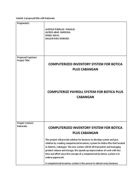 Computerized Inventory System Pdf