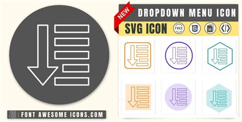 Dropdown Menu Icon SVG Code Download Path HTML Dropdown Menu Icon SVG Code Download Path HTML