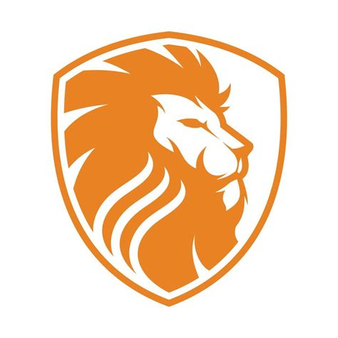 The Lion Logo Is Orange And White 55866285 Vector Art At Vecteezy