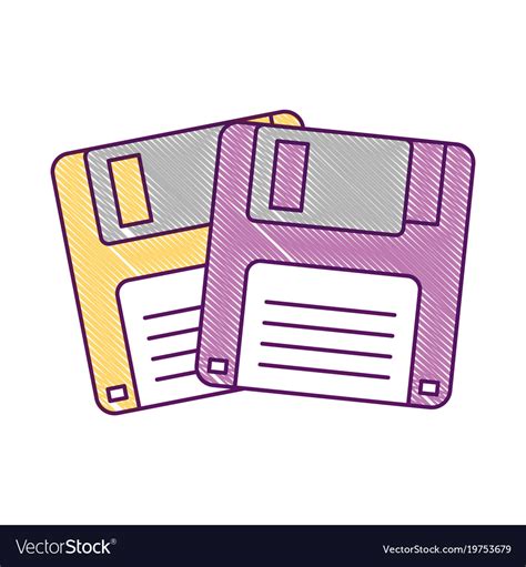 Two Floppy Memory Vintage Backup Royalty Free Vector Image