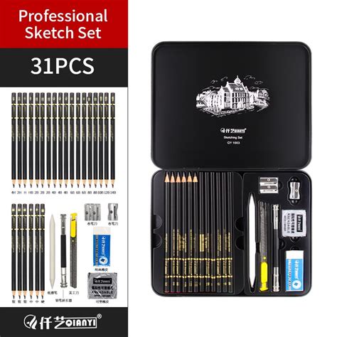 31pcs Sketch Pencil Set Sketching Charcoal Drawing Grandado