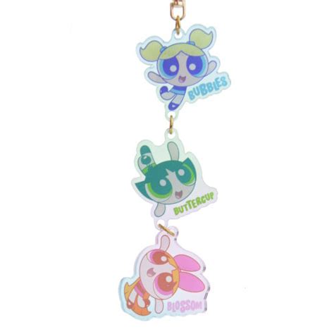 Powerpuff Girls Swaying Key Chain Mascot Peanut Club 2 Inch Collectible