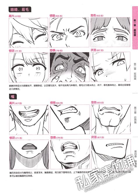生动传神电子书 二次元日韩面部绘制技法 表情 五官 脸部教程 淘宝网 花瓣网
