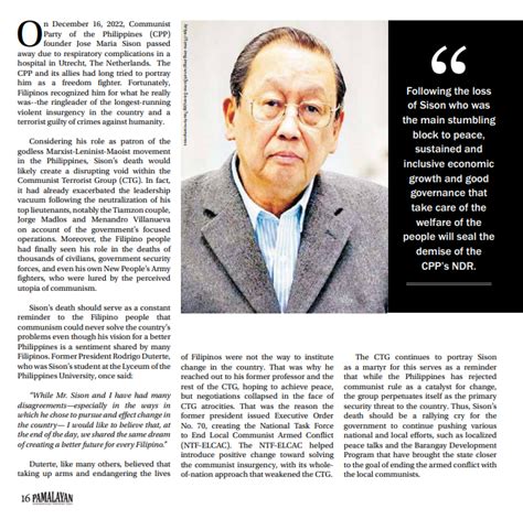 The Demise Of Cpp Founding Chair Jose Maria Sison Pamalayan