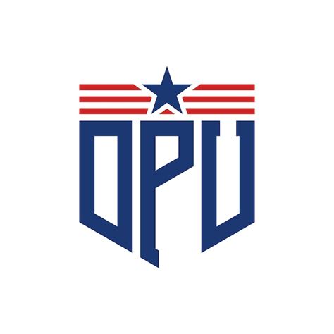 Premium Vector Patriotic Dpu Logo With Star And American Flag Straps