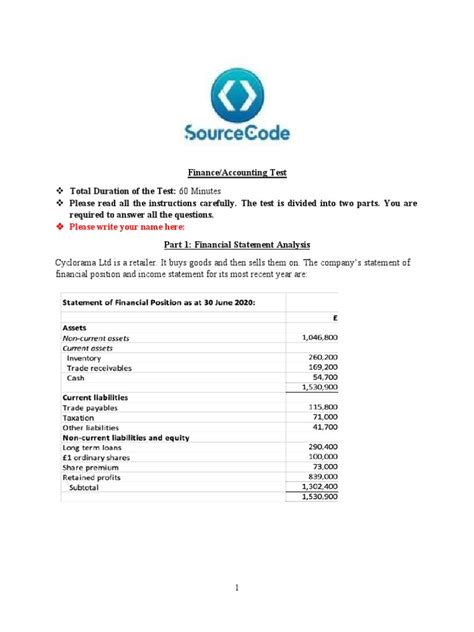 Comprehensive Analysis Financeaccounting Test Provides Insight Into Ratio Calculations