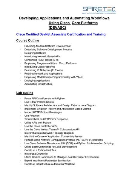 cisco devnet associate training module pdf