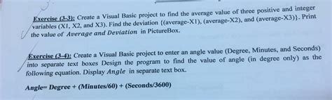 Solved Exercise 3 3 Create A Visual Basic Project To Find