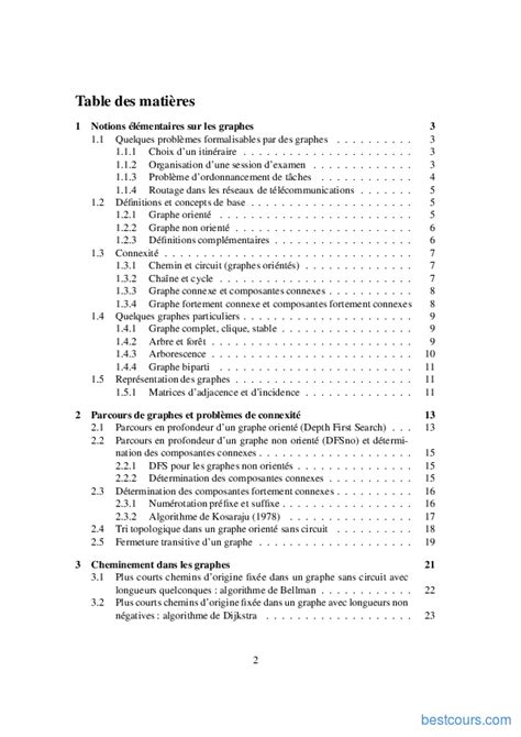 Algorithmes de graphes Département informatique de l ENS Cachan