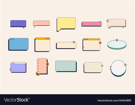 Retro Frame Text Box Space Collection Vaporwave Vector Image