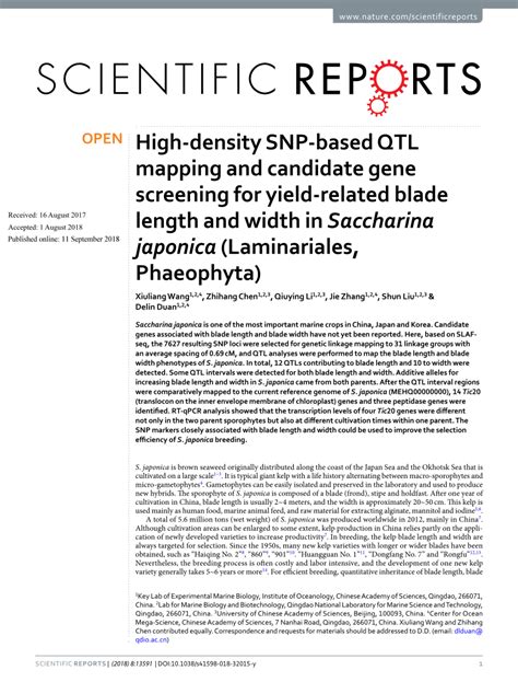 Pdf High Density Snp Based Qtl Mapping And Candidate Gene Screening