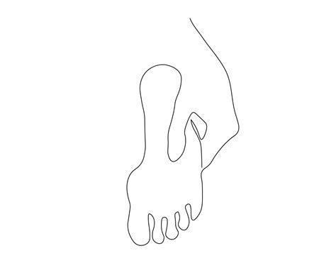 Abstract Foot Massage Feet In The Style Of One Line Art Logo Of The