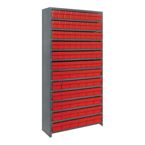 Quantum Super Tuff 36 X 18 X 75 Steel Closed 13 Shelf Euro Drawer