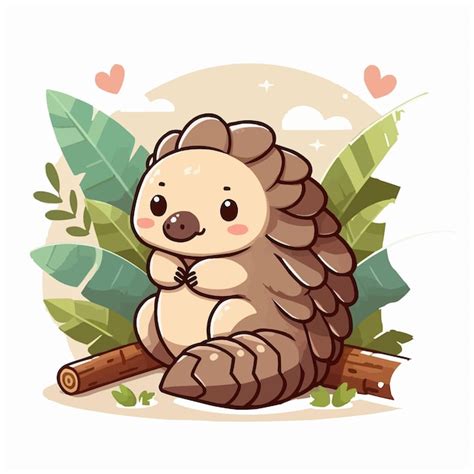 Premium Vector Cute Pangolin Vector On White Background