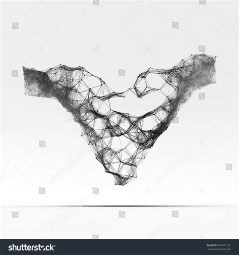 Connection Structure Wireframe Vector Illustration Stock Vector Royalty Free 343073102