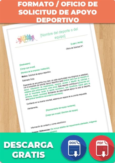 Oficio De Solicitud De Apoyo Deportivo Ejemplos Y Formatos Excel