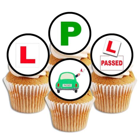 Learner Driver Edible Cupcake Toppers Driving Test Theme Cake