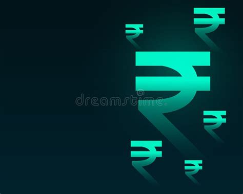 Glowing Indian Inr Rupee Symbol Background For Retail Market Stock Vector Illustration Of