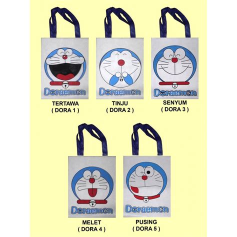 Jual Tas Emo Doraemon Model Tenteng Aneka Ekspresi Doraemon Uk 30 X 40 Cm Lucu Murah Souvenir