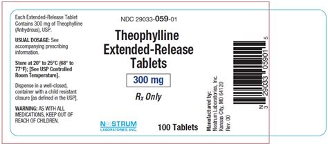 Theophylline Extended Release Tablets Rx Only