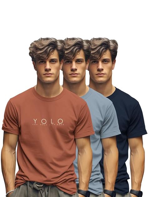 Bullmer Trendy Printed Cotton Blend Crew Neckround Neck Half Sleeve