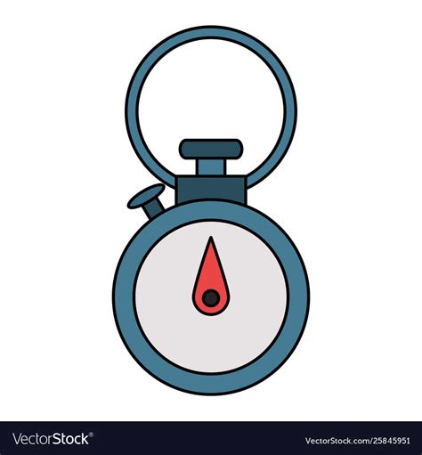 Chronometer Timer Clock With Button Isolated Vector Image