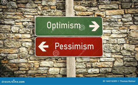 Street Sign Optimism Versus Pessimism Stock Image Image Of Giving