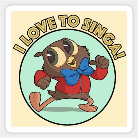 I Love To Singa Owl Jolson Sticker Teepublic