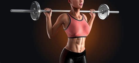 Premium Vector 3d Model Of Woman Lifting Barbell