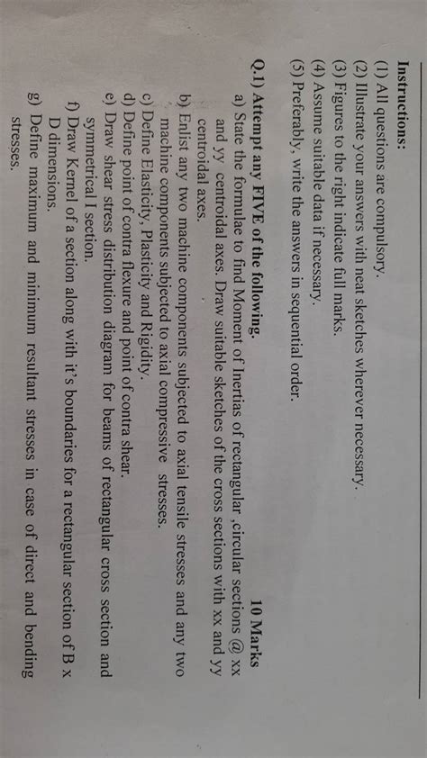 Instructions 1 All Questions Are Compulsory 2 Illustrate Your Answe