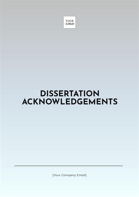 Free Dissertation Acknowledgements Template To Edit Online