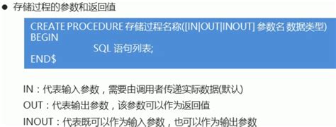 存储过程语法 参数传递 唯 独爱你 博客园