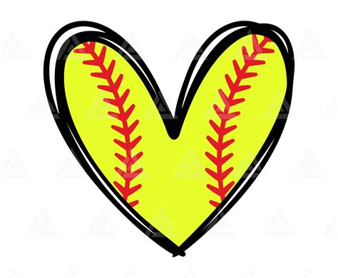 Softball Heart Svg Baseball Svg Red Stitch Softball Cheer Mom Shirt