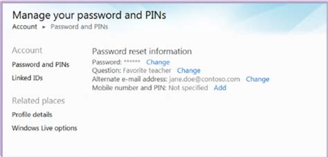 The Windows Live Id Password Reset Settings Form Download Scientific Diagram