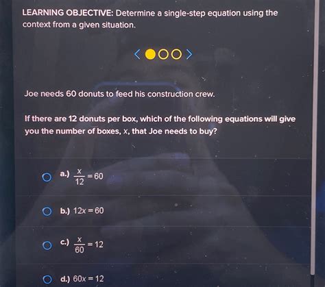 Solved Learning Objective Determine A Single Step Equation