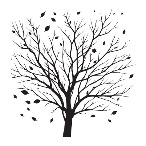 mínimo otoño desnudo árbol vector silueta Vector en Vecteezy