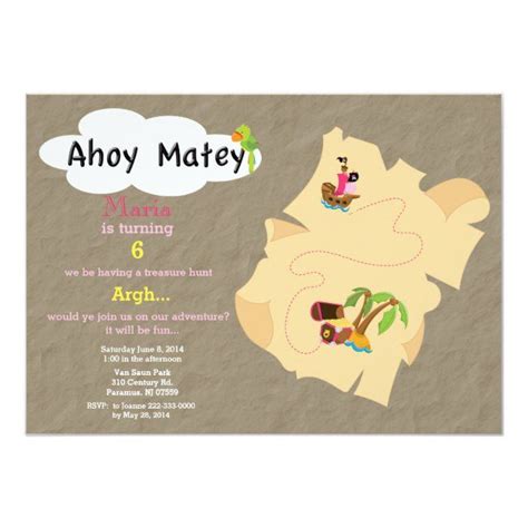 Treasure Map Birthday Invitation Zazzle