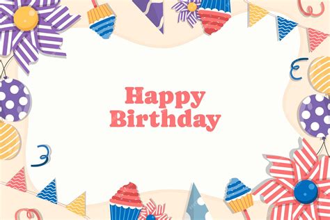 손으로 그린 생일 축하 배경 무료 벡터