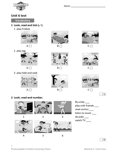 Beehive Tests Level 2 Unit Test 6 Pdf