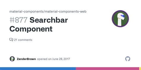 Searchbar Component · Issue 877 · Material Componentsmaterial