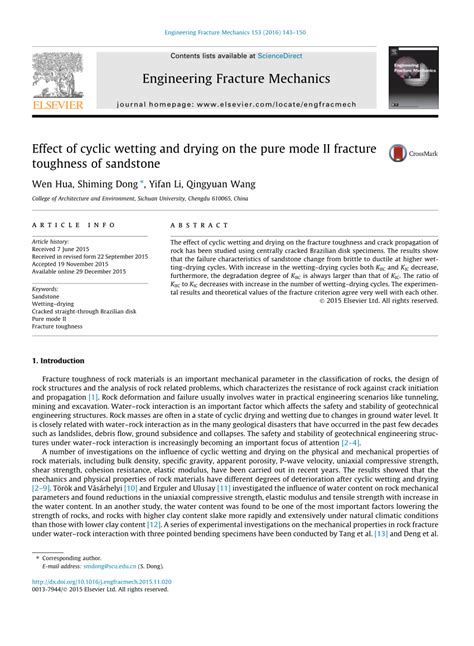 Pdf Effect Of Cyclic Wetting And Drying On The Pure Mode Ii Fracture