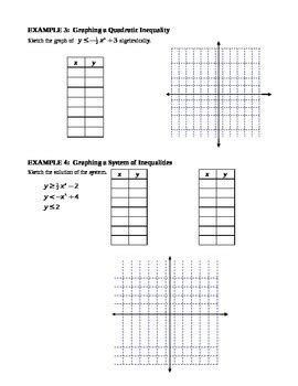 Graphing A Quadratic Inequality By Sayre Learning TpT