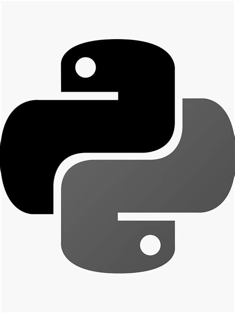 Python Logo Grayscale Sticker For Sale By Maikipopo Redbubble