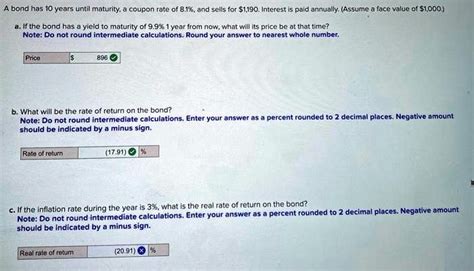 Solved Part A And Part B Are Correct Just Do Part C Please A Bond