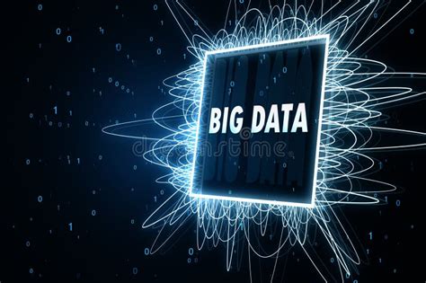 Futuristic Data Flow Visualization With Binary Code And Blue Neon