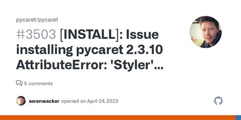 [install] issue installing pycaret 2 3 10 attributeerror styler