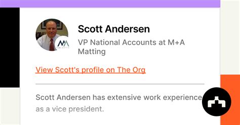 Scott Andersen Vp National Accounts At Ma Matting The Org